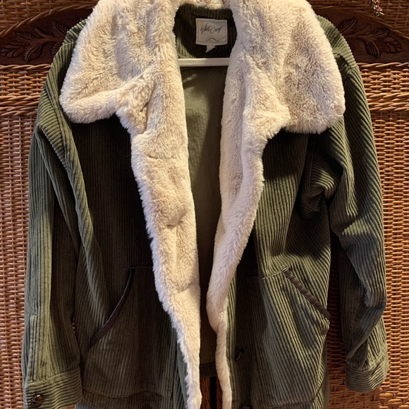 White Crow | Jackets & Coats | White Crow Corduroy Olive Green Sherpa ...